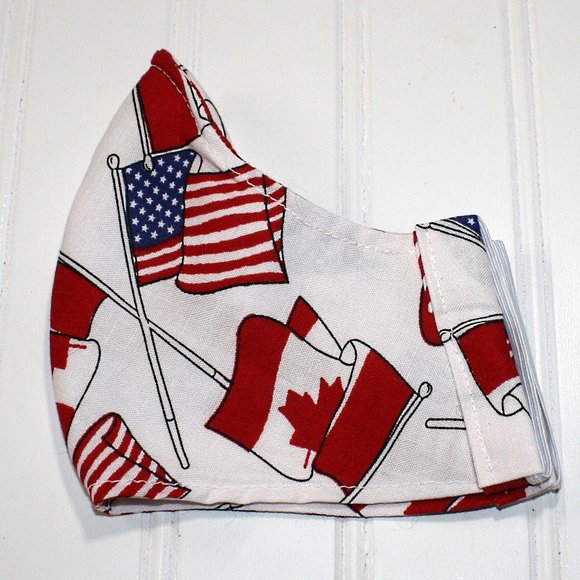 Hand Crafted | Accessories | Handmade Canadian American Flag Face Mask ...